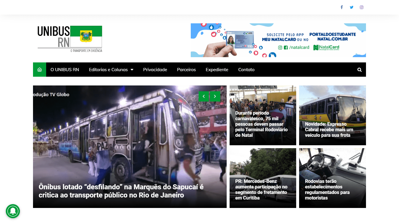 UNIBUS RN ganha novo site, em nova plataforma – 612 Comunicação